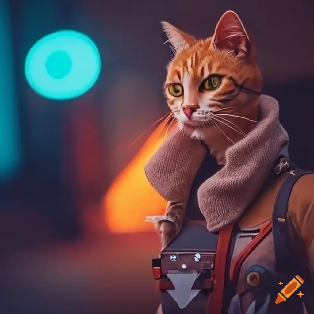 Orange cat playing valorant on Craiyon