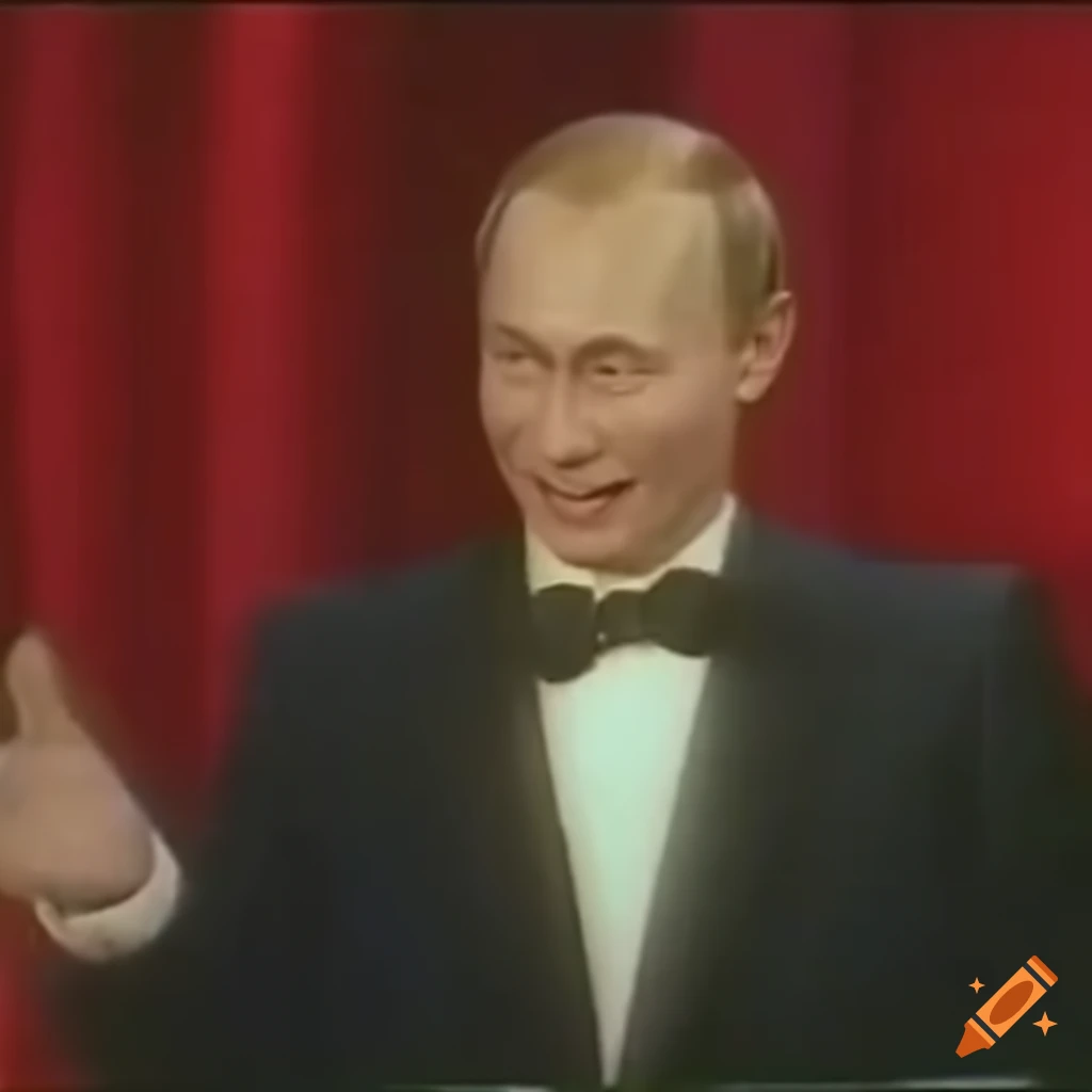Vladimir Putin singing with shouting gestures in a Trololo Man setting ...