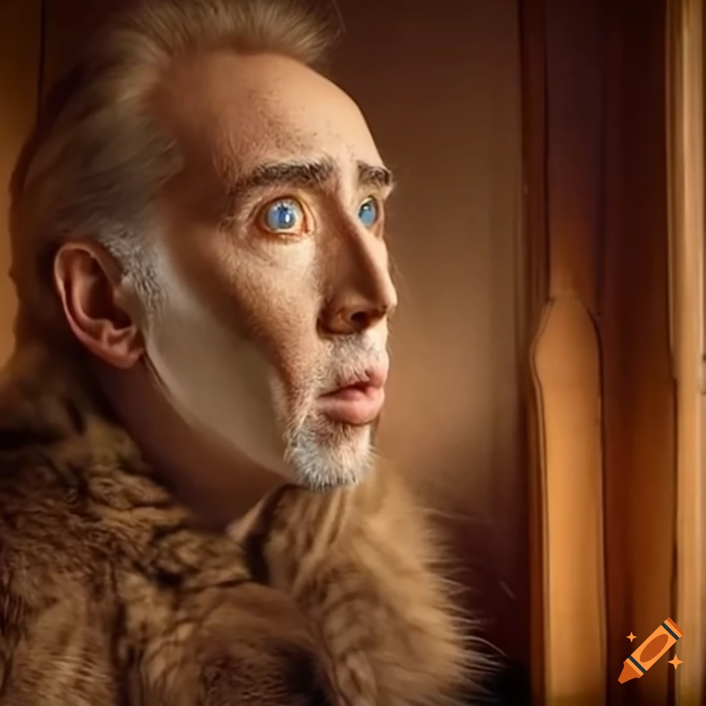 Nicholas cage portrayed as a cat on Craiyon