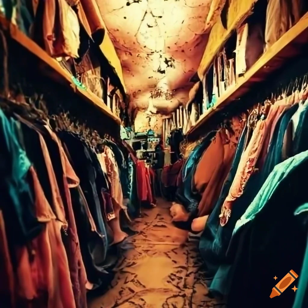 Second-hand shop in a dreamlike setting on Craiyon