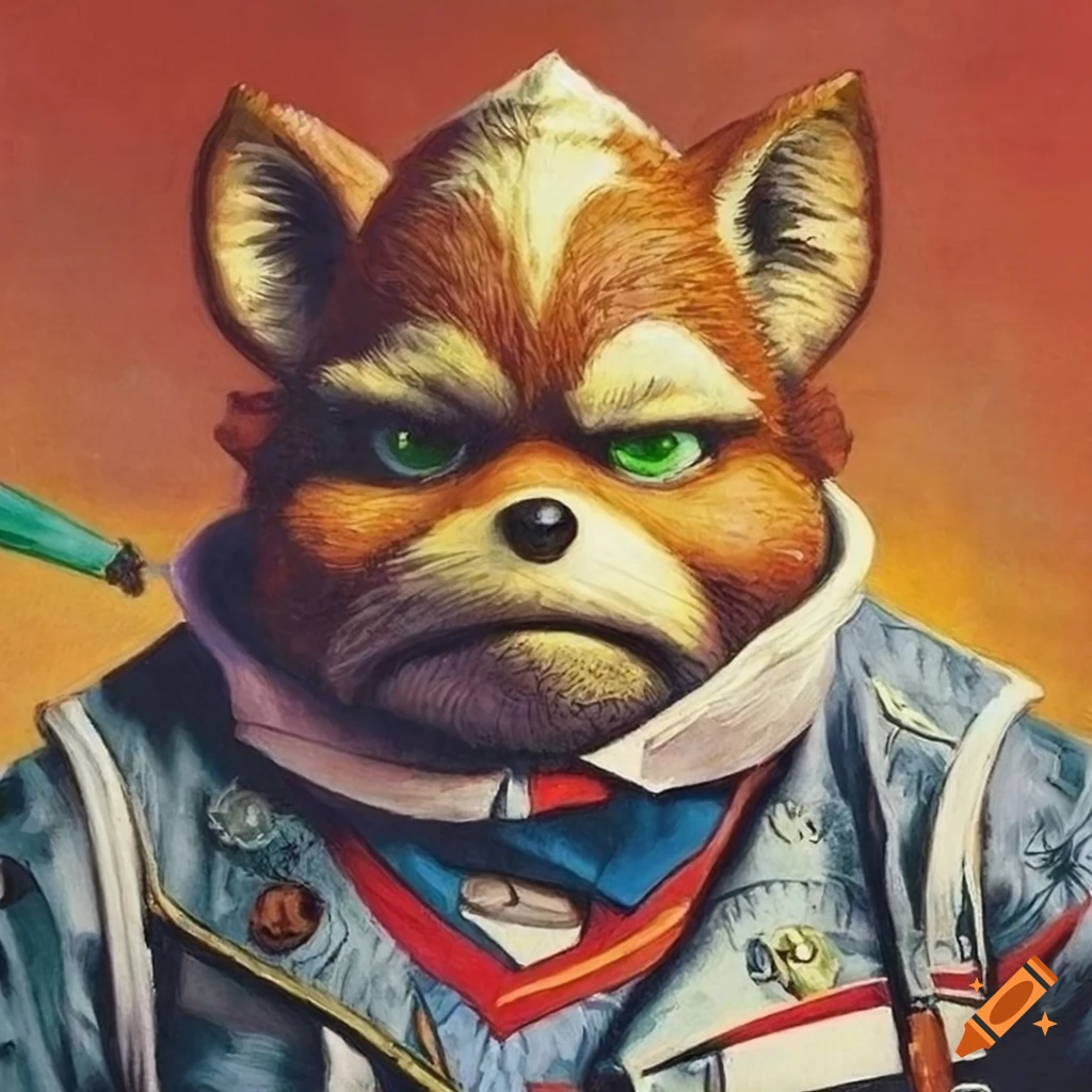 Intricate vintage poster featuring Biggie Star Fox, inspired by James ...