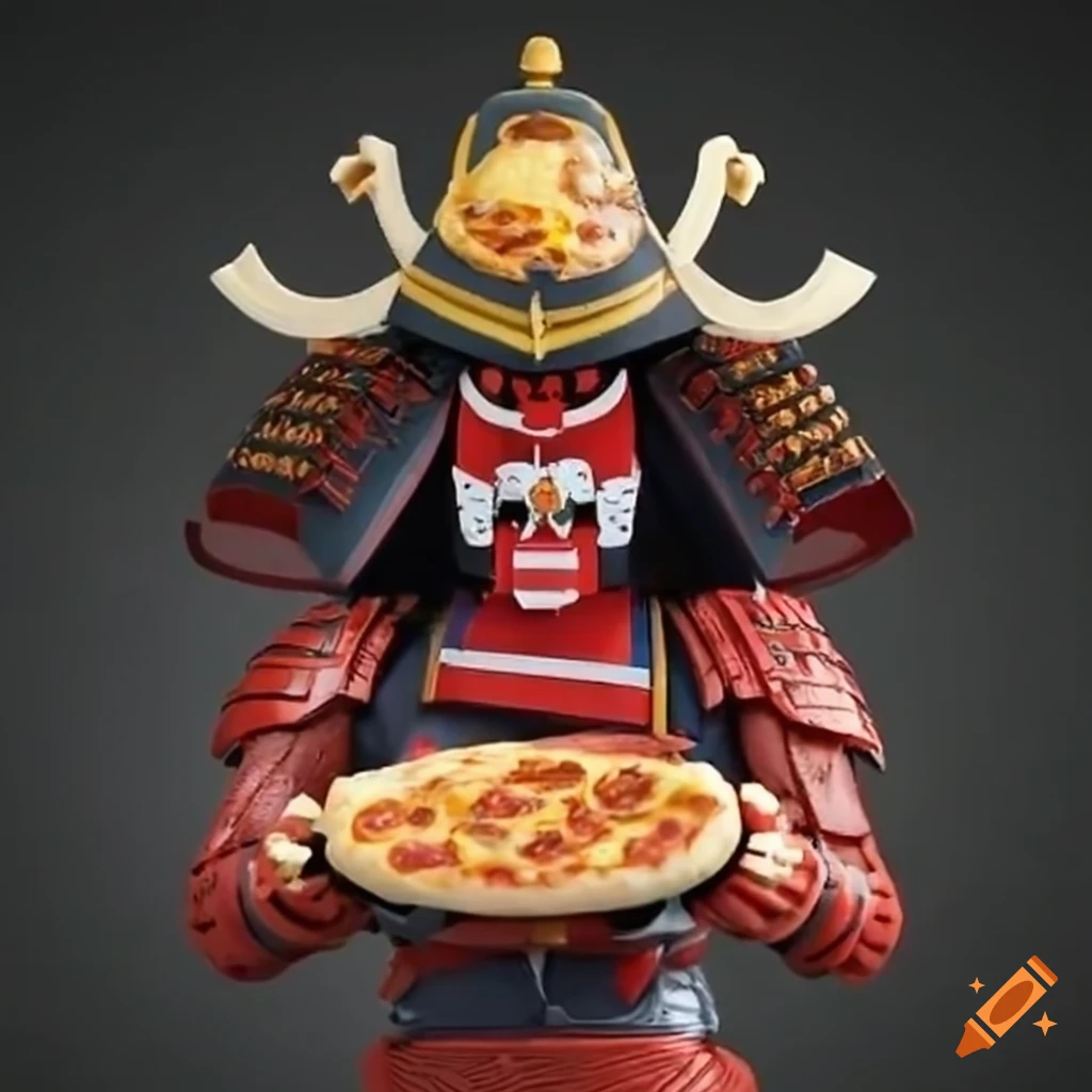 Shogun warrior toy delivering pizza on Craiyon