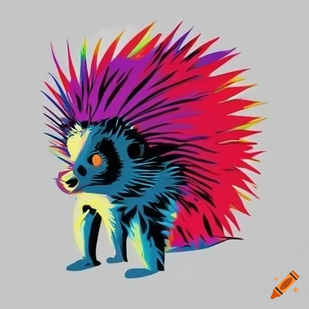 Pop art porcupine on Craiyon