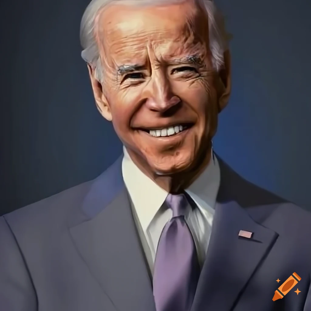 Portrait of president joe biden with realistic details on Craiyon