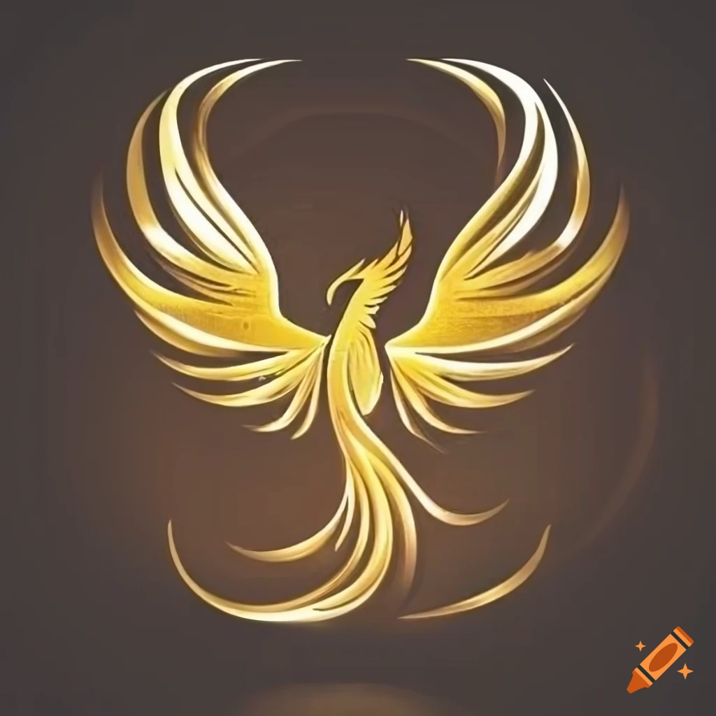 Gold phoenix logo on Craiyon