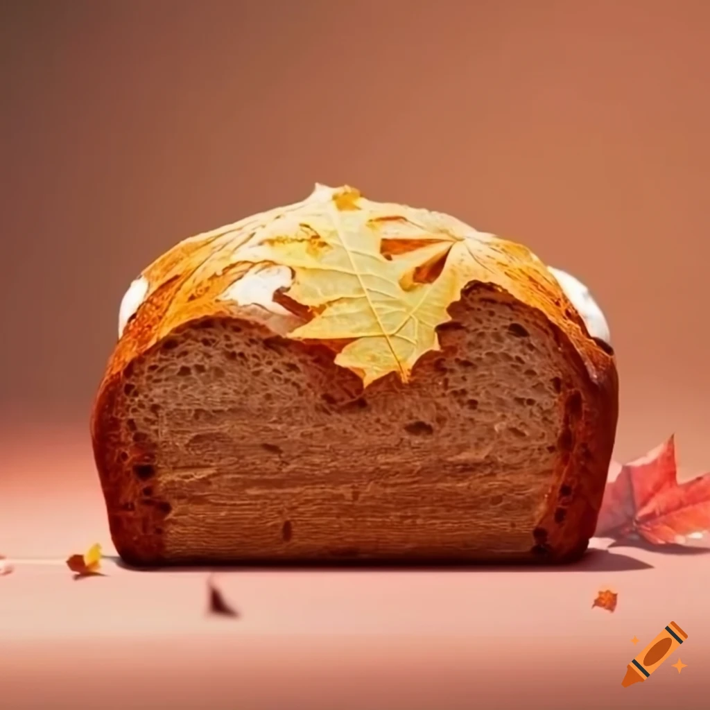 Maple wood loaf with maple leaves under spotlight on Craiyon