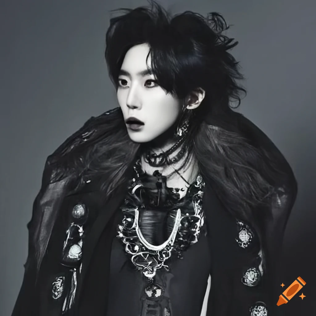 Male gothic k-pop idol on Craiyon