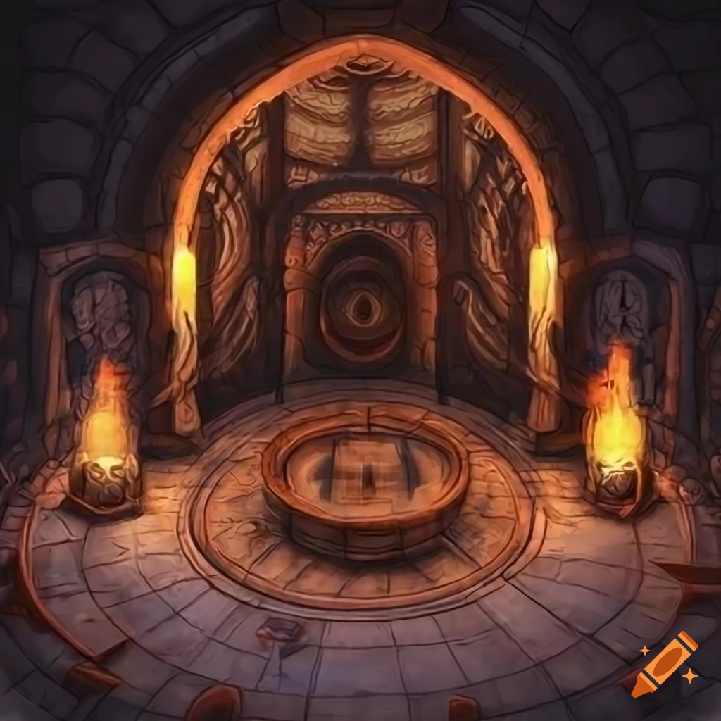 Dnd grid ornate chamber on Craiyon