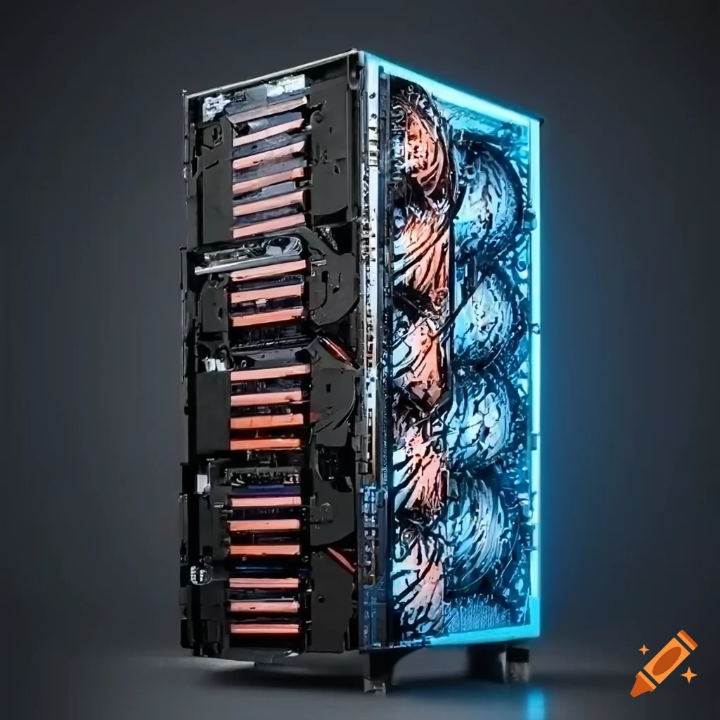 Crypto mining rack on Craiyon