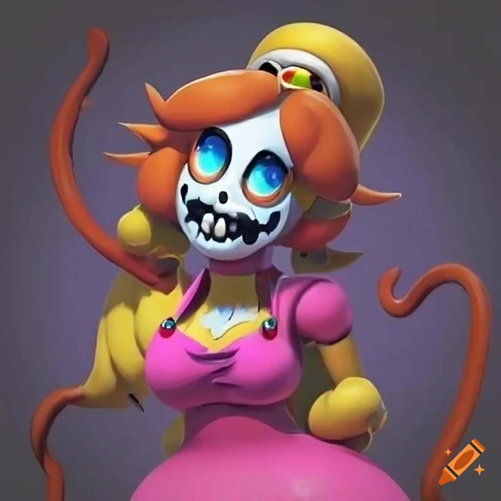 Mario as the skullgirl character on Craiyon