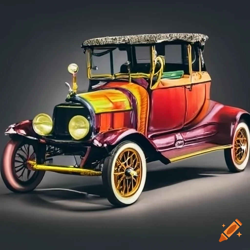 Colorful model-t car on Craiyon