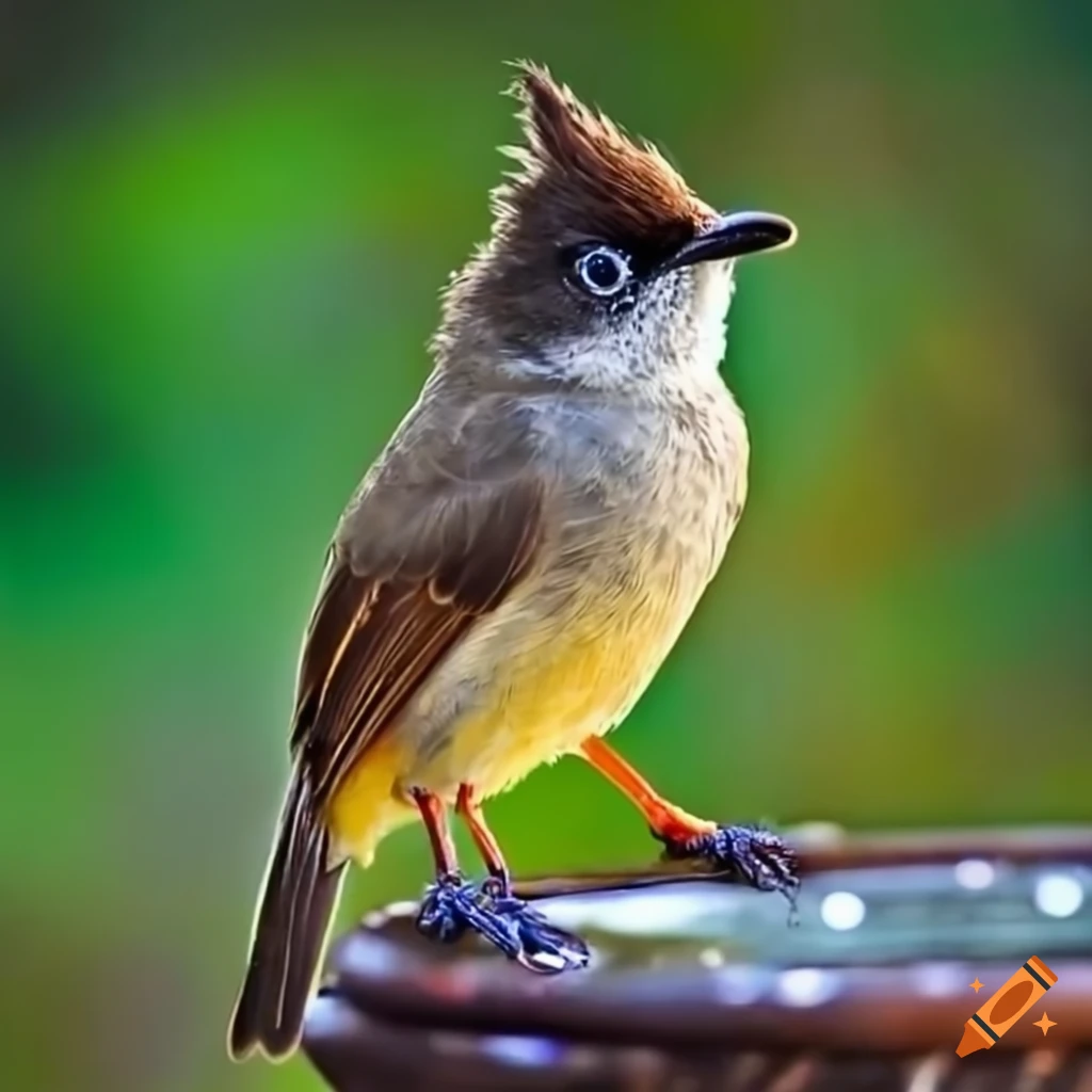 Bulbul bird drinking water on Craiyon