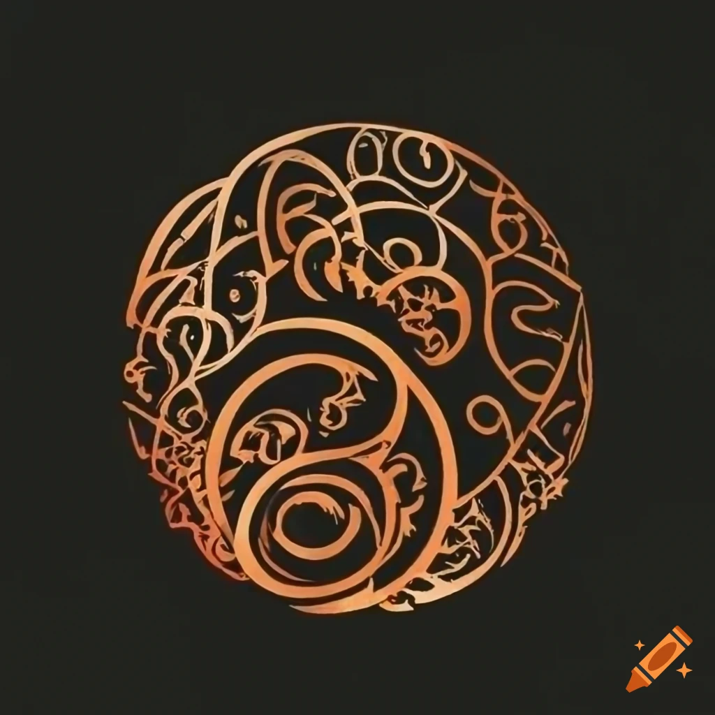 Circular logo design inspired by the Book of Kells with an animal theme ...