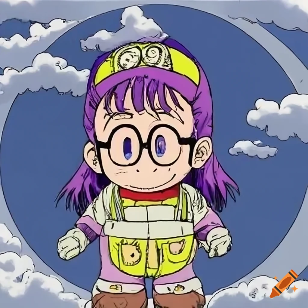 Full-body cute robot girl made of wood in akira toriyama's style with a ...