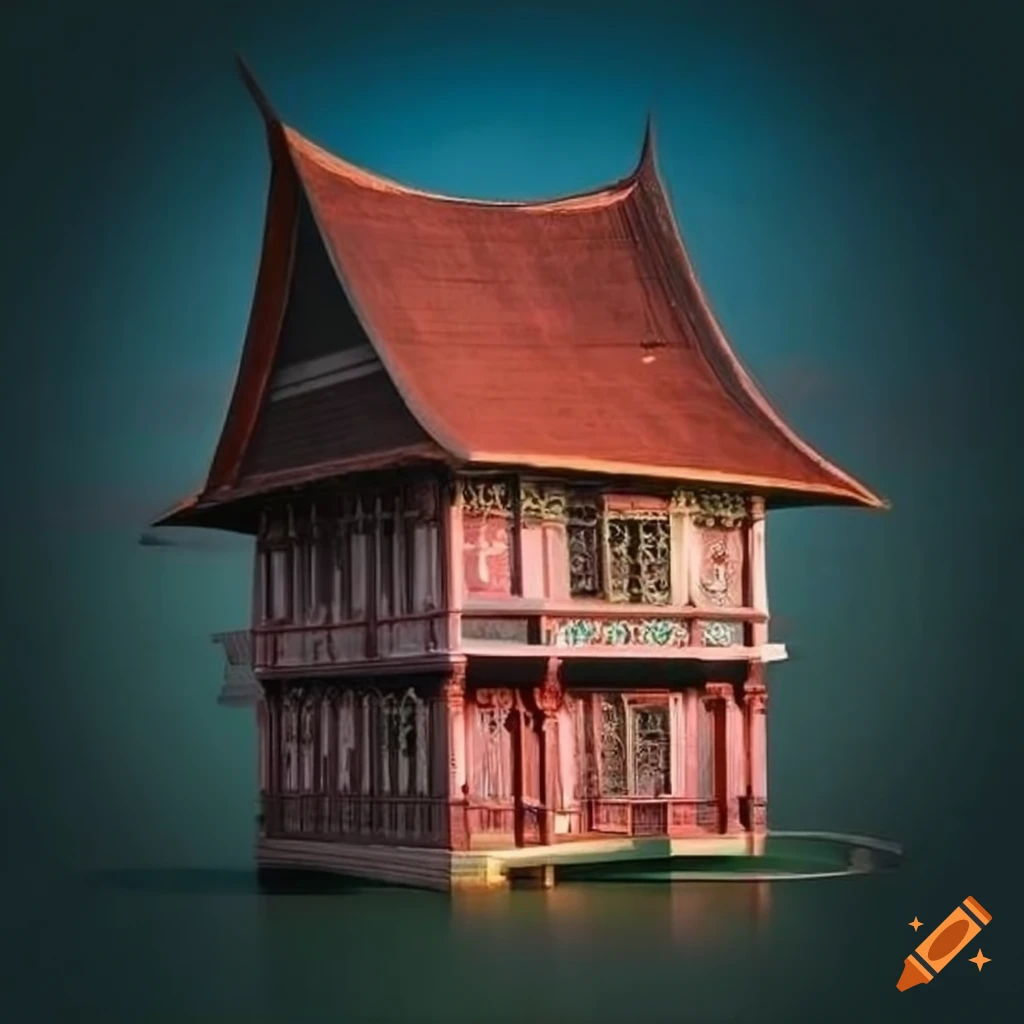 Colorful traditional malay house with european and islamic influences ...