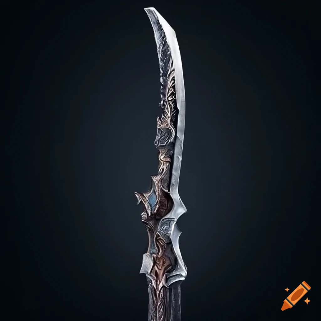 Fantasy sword with obsidian blade on Craiyon