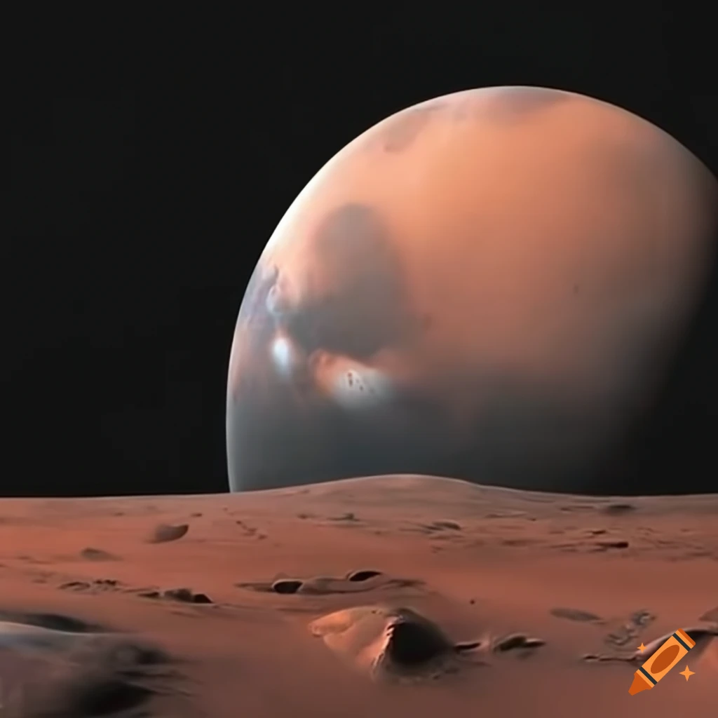 Mars planet surface landscape on Craiyon