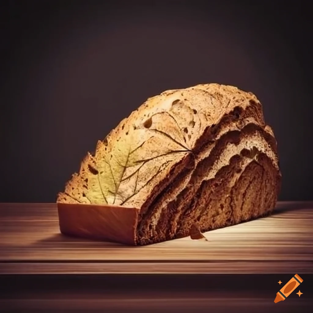 Maple wood loaf with maple leaves under spotlight on Craiyon