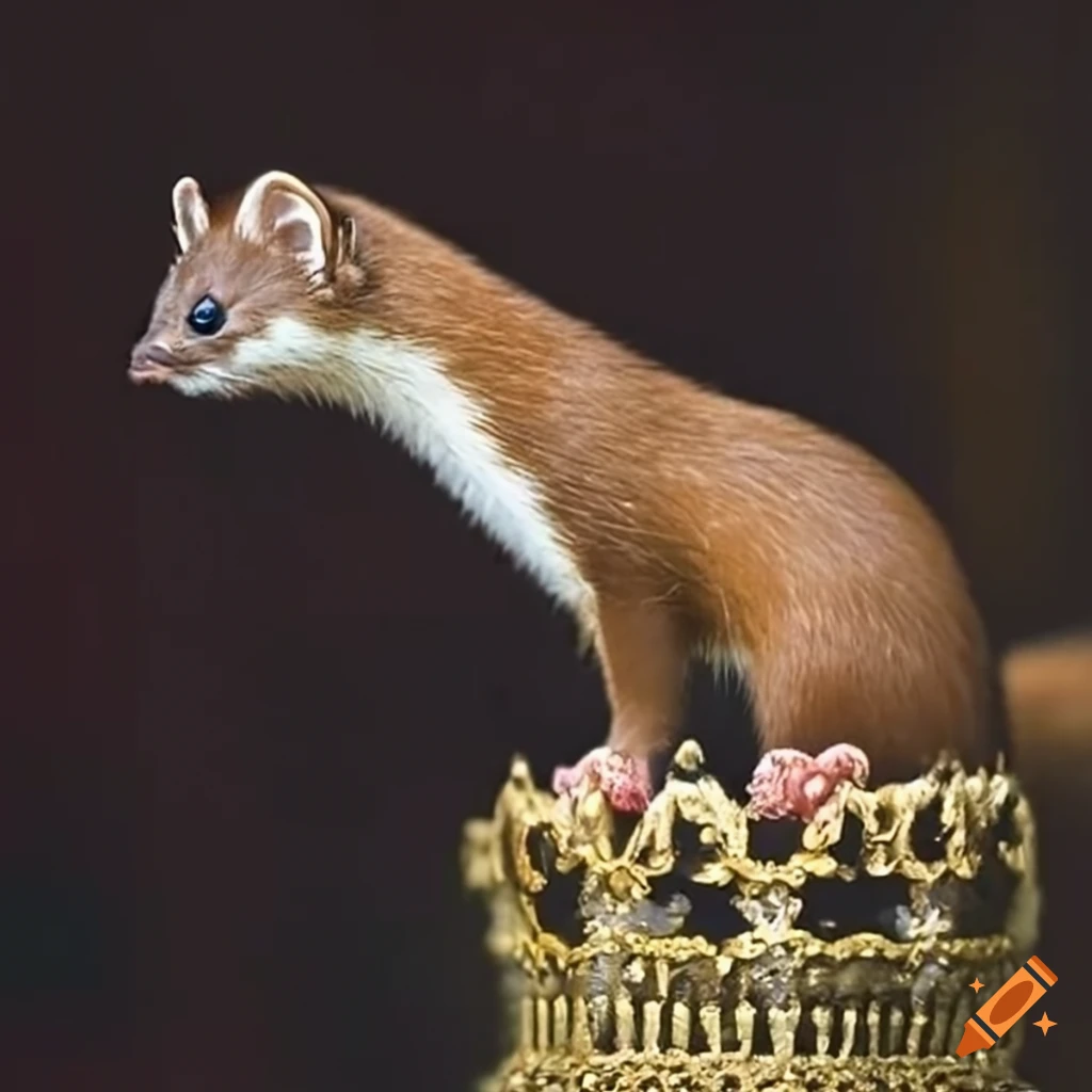 Weasel wearing a crown on Craiyon