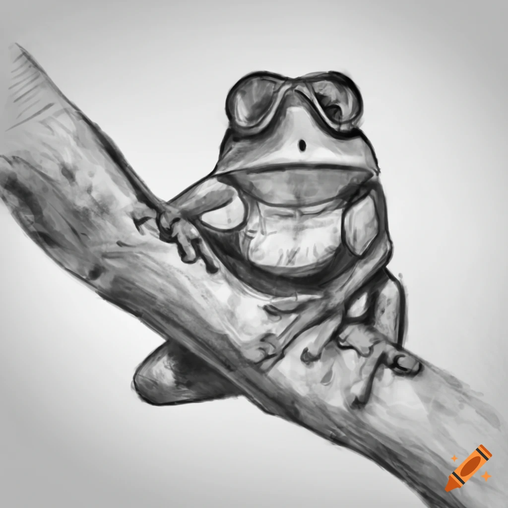 Tree frog wearing a scuba mask on Craiyon