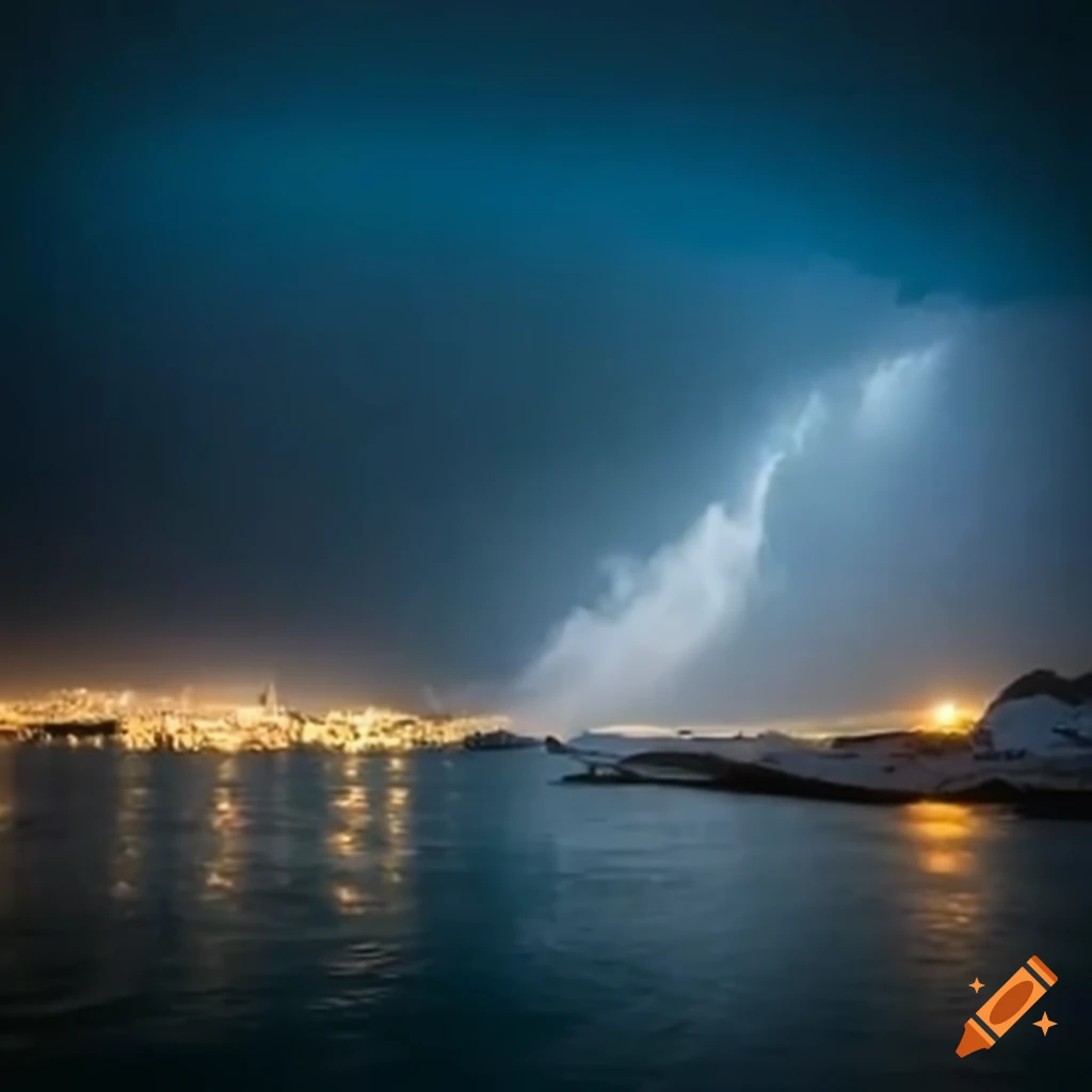 Marseille flooded and threatened by a huge wave on Craiyon