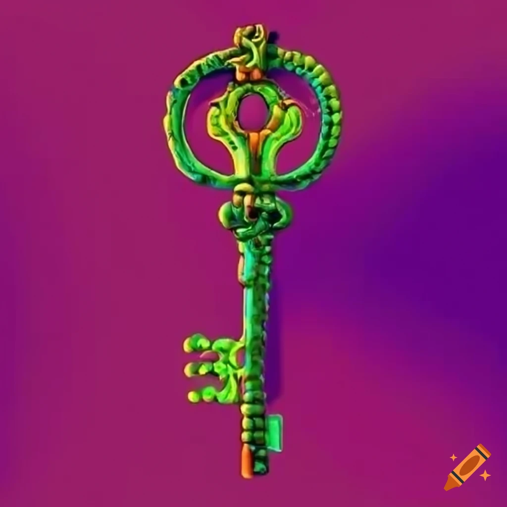 Intricate drawing of a skeleton key on Craiyon