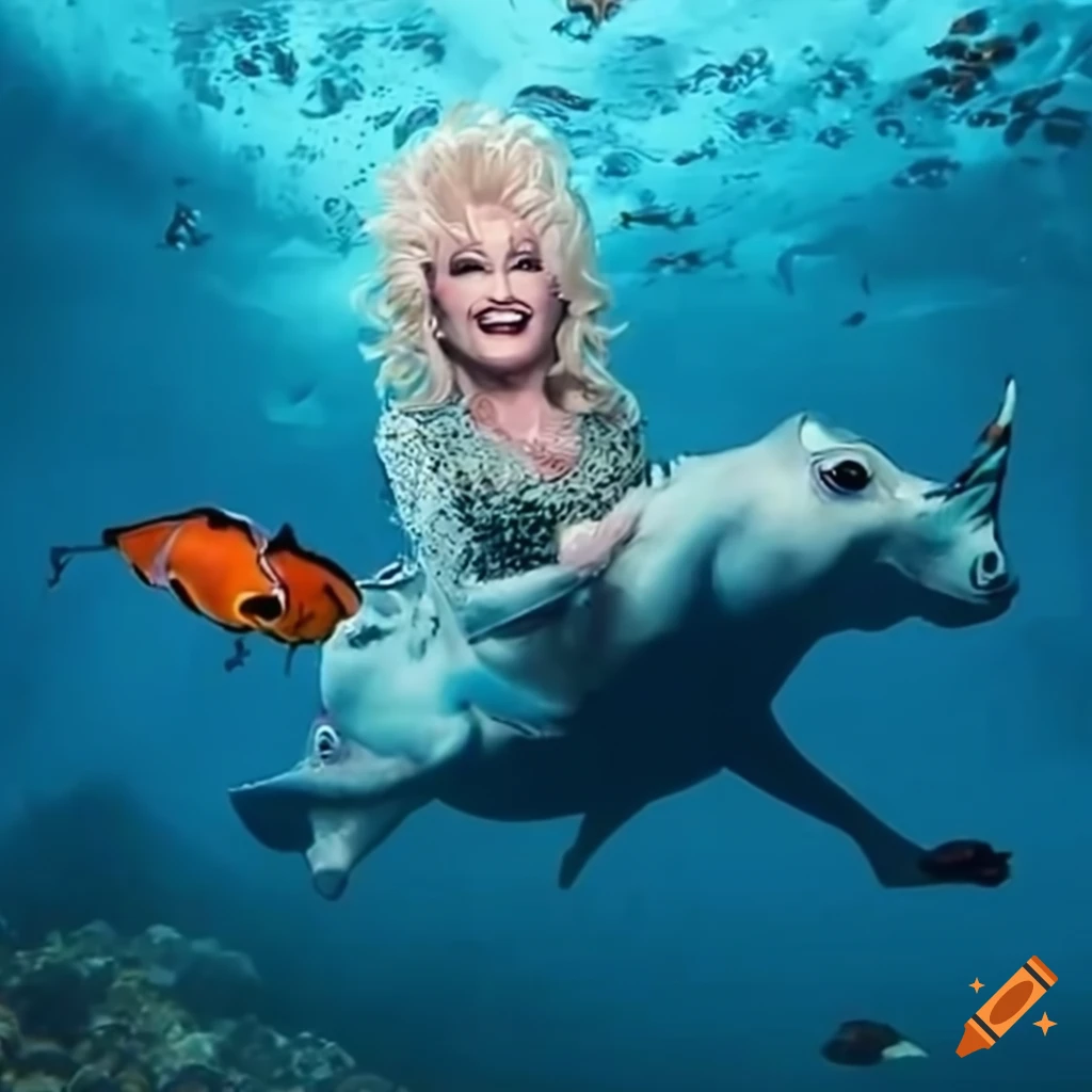 Unicorn swimming underwater looking for nemo and martin with dolly ...