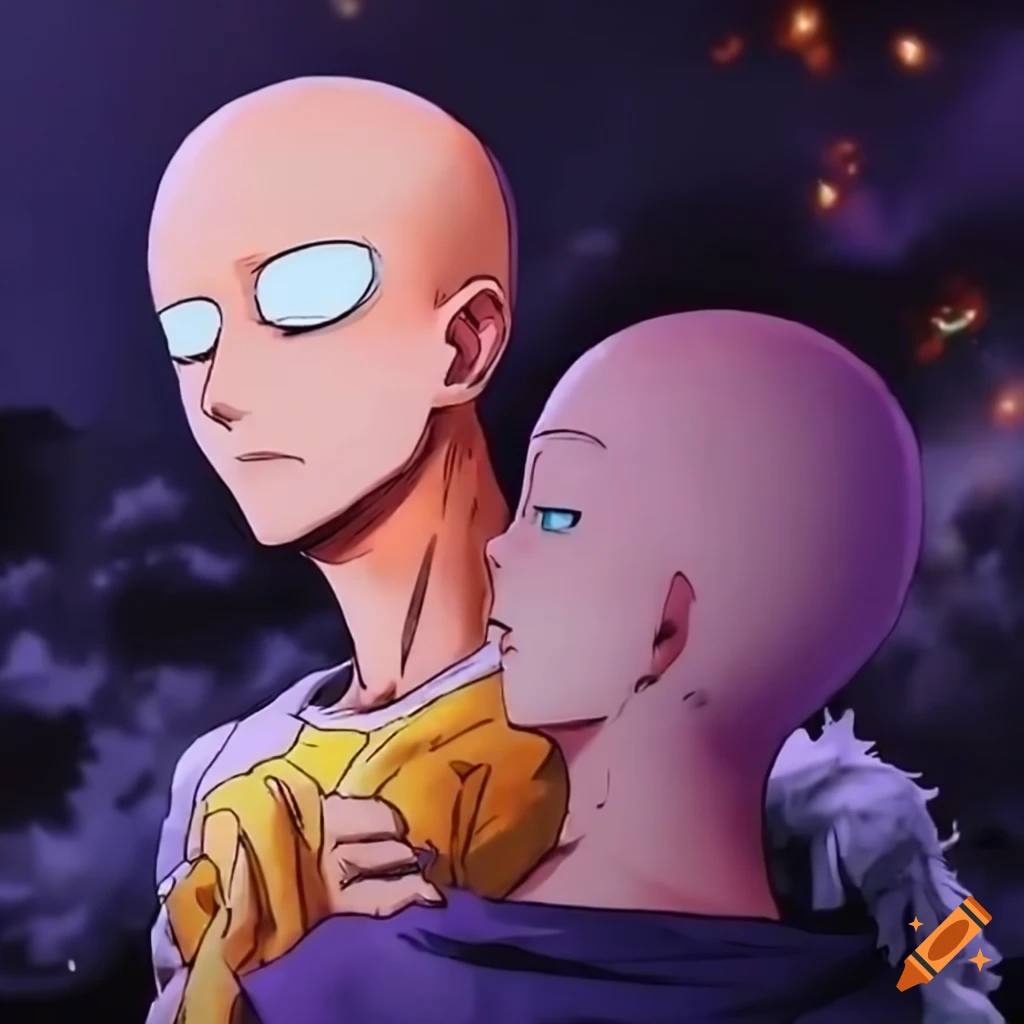 Satoru gojo and saitama comforting goku at a grave on Craiyon
