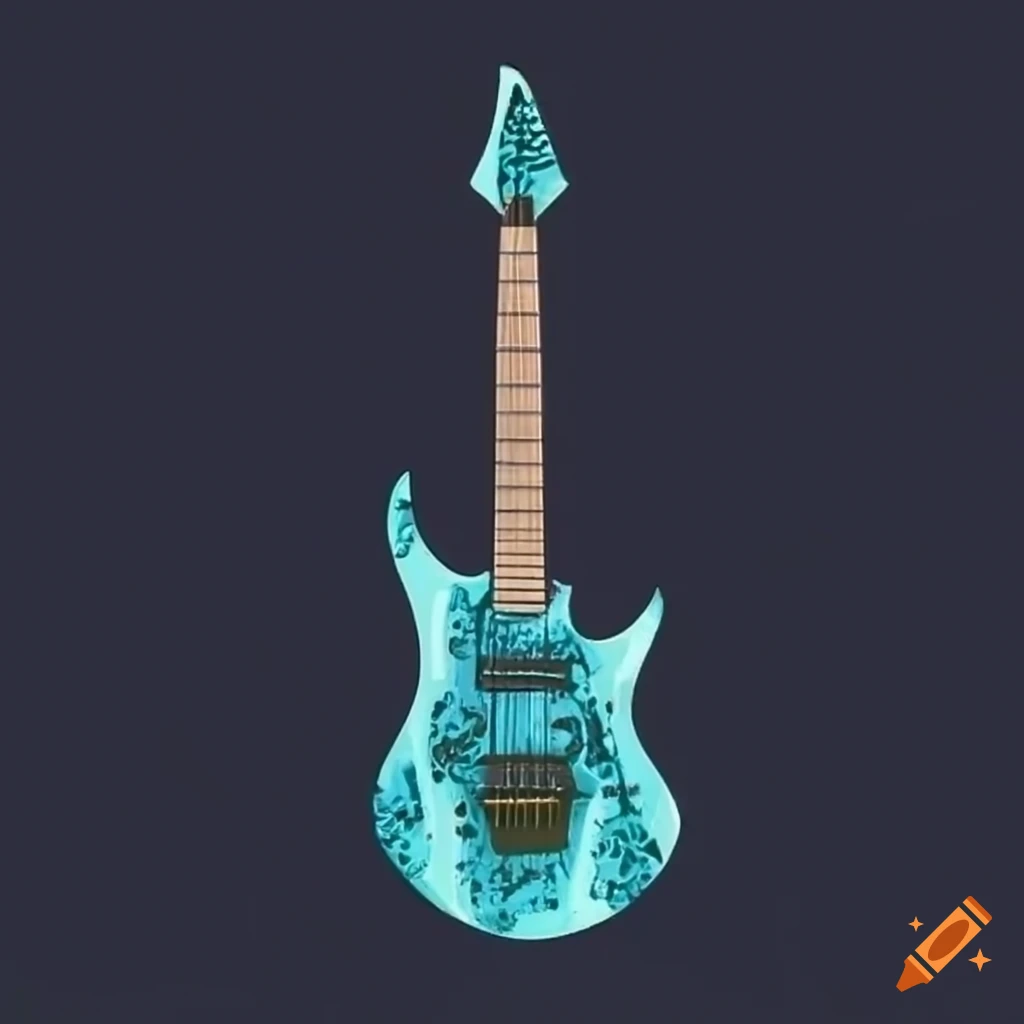 New guitar headstock inspired by a leaf-shaped sword blade on Craiyon