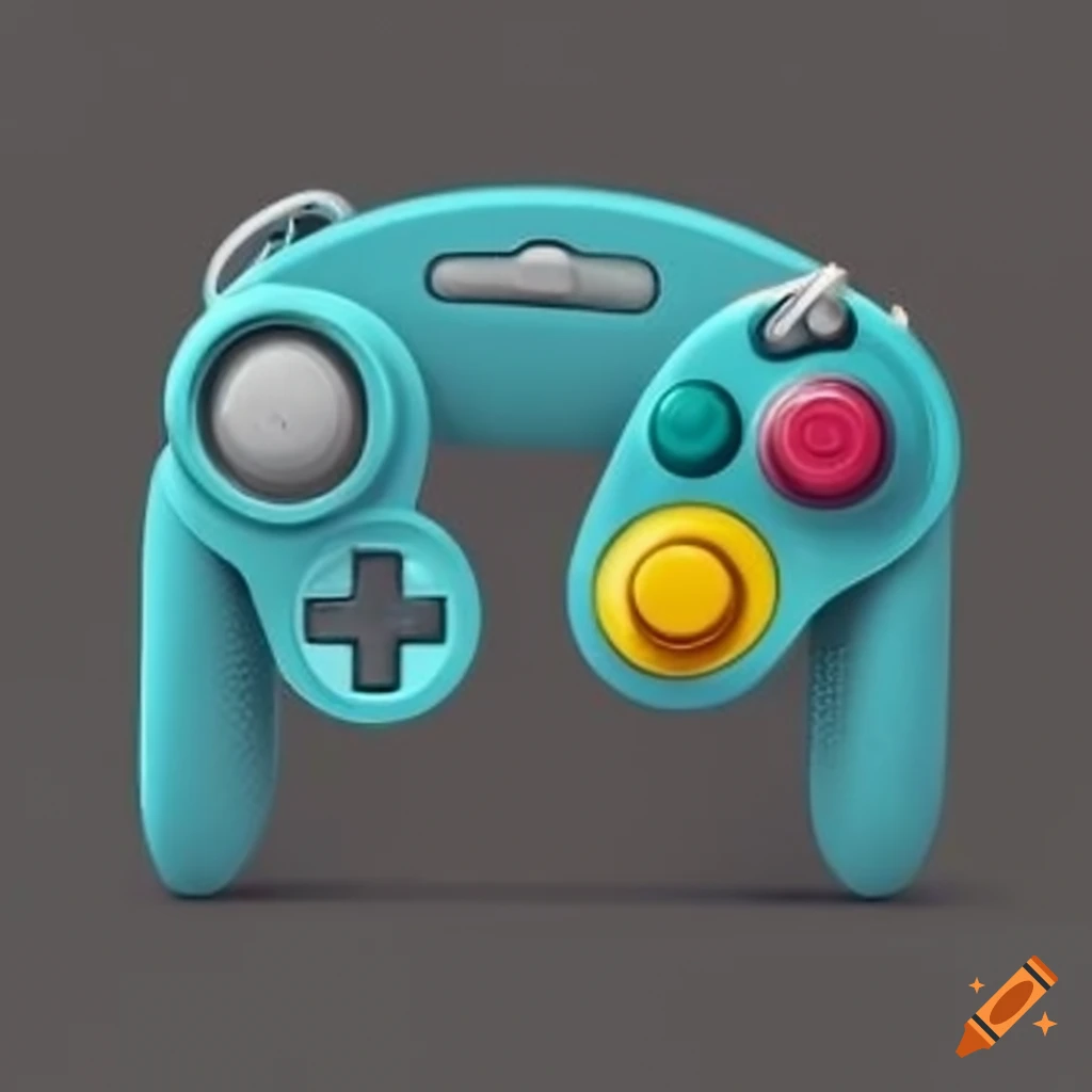 Nintendo gamecube controller with a cool background on Craiyon