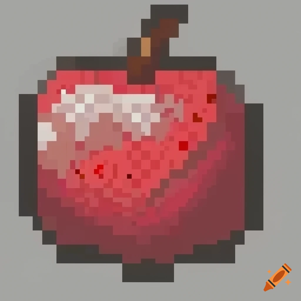 Red apple pixel art on Craiyon