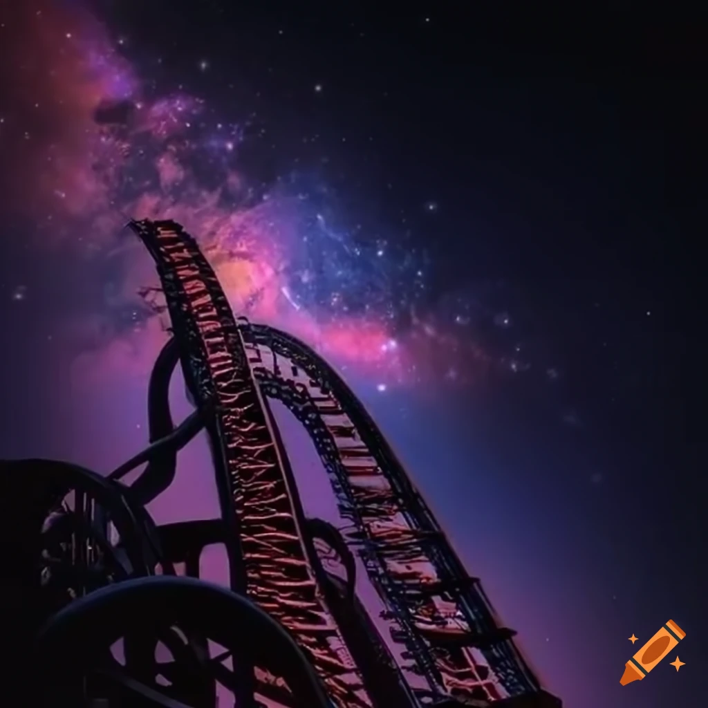 Rollercoaster through space on Craiyon