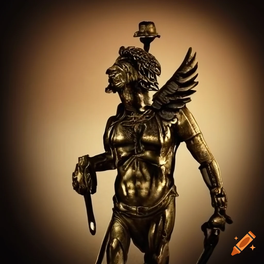 Bronze automaton talos from greek mythology with wings on Craiyon
