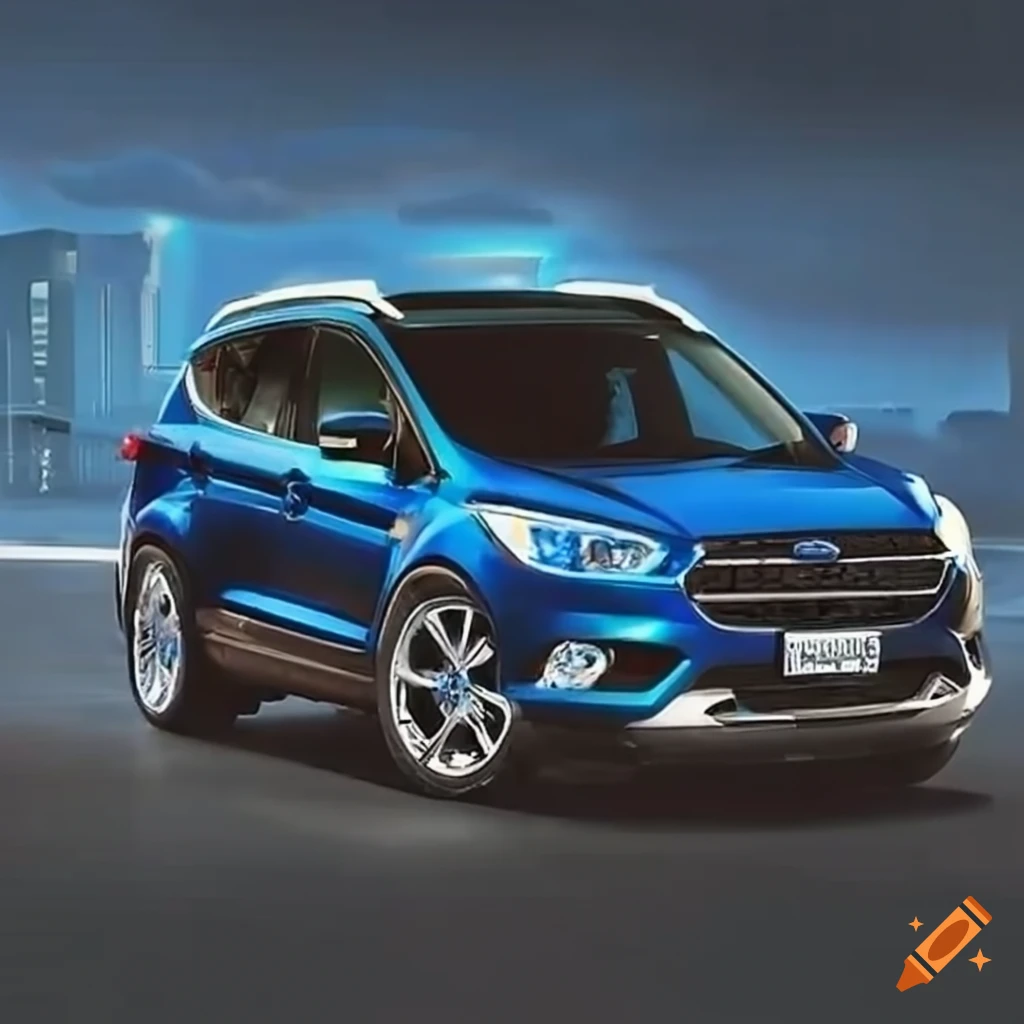 Blue 2017 ford escape lowered on Craiyon
