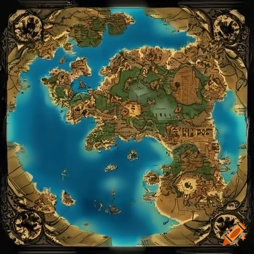 Fictional world map on Craiyon