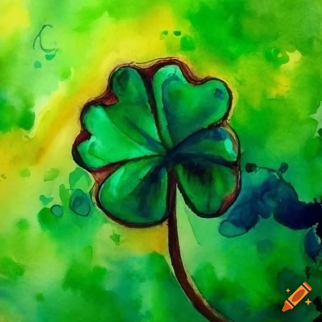 Watercolor paintings of shamrocks on Craiyon