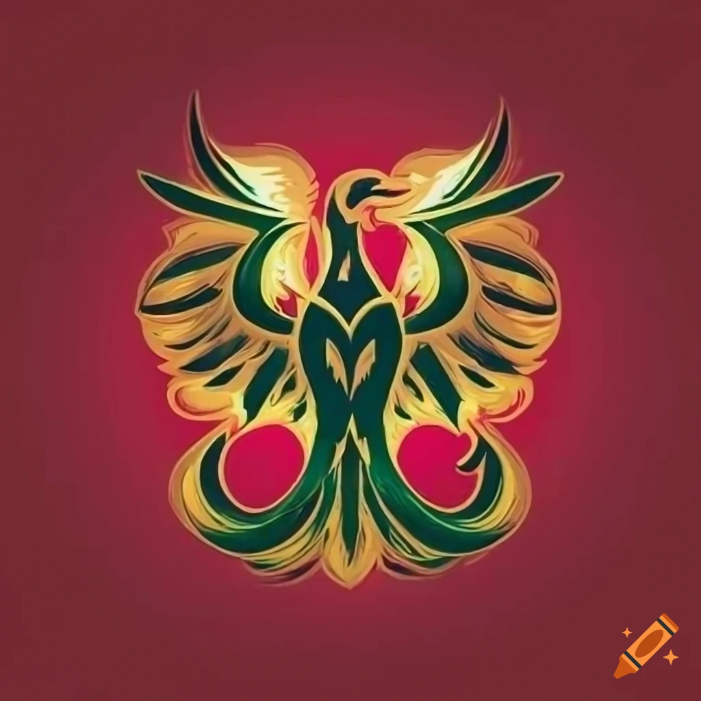 Two-headed phoenix school logo on Craiyon