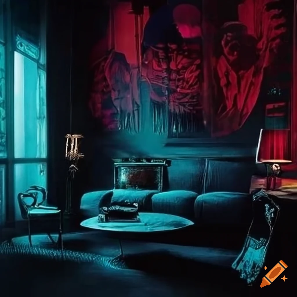 Punk decor in a living room on Craiyon