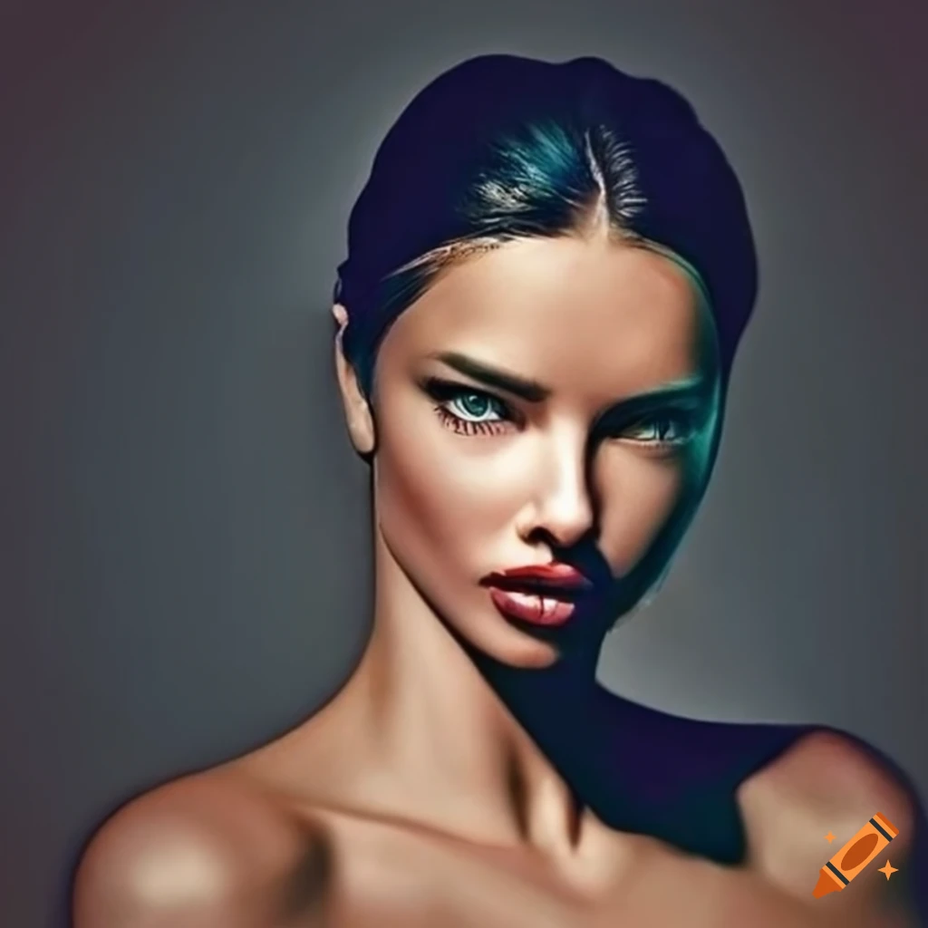 Portrait of adriana lima inspired by picasso on Craiyon