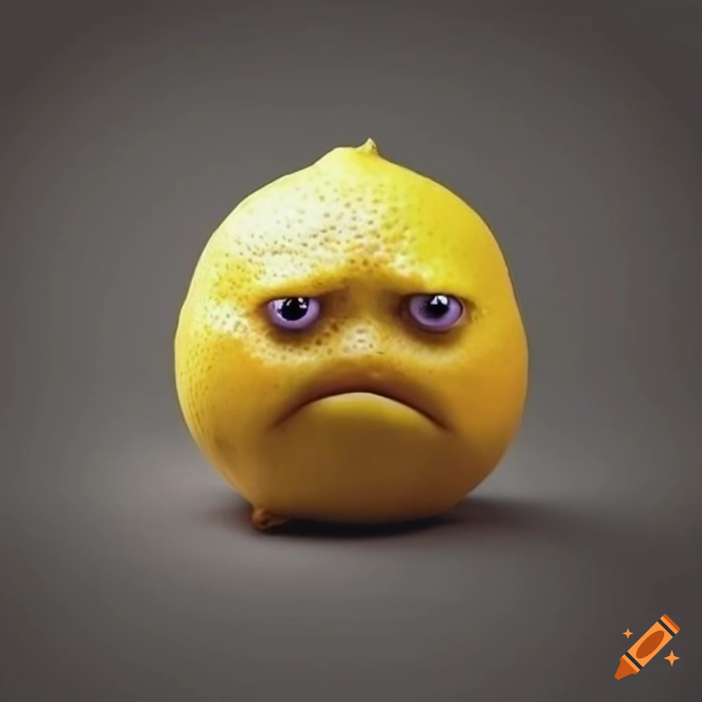 Sad lemon illustration on Craiyon