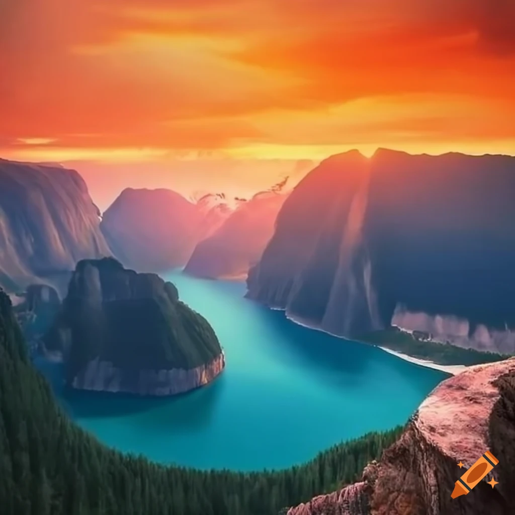 The most scenic relaxing setting on Craiyon