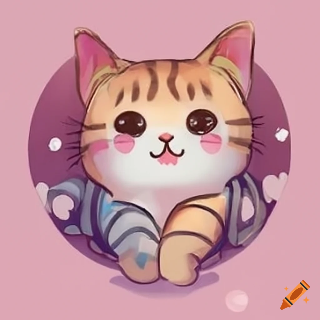 Cute kawaii art of a cat on Craiyon