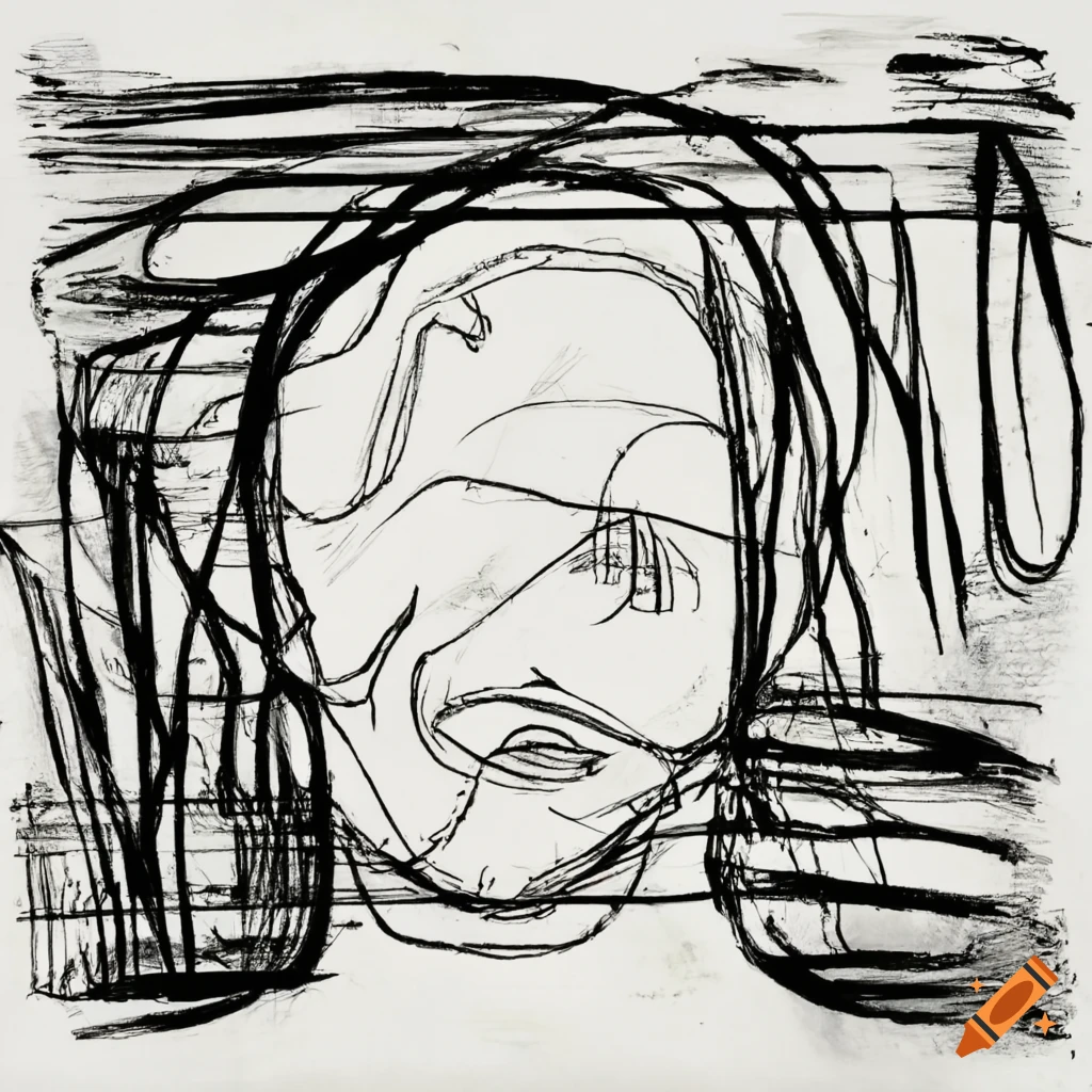 Schizophrenic man drawing on paper on Craiyon