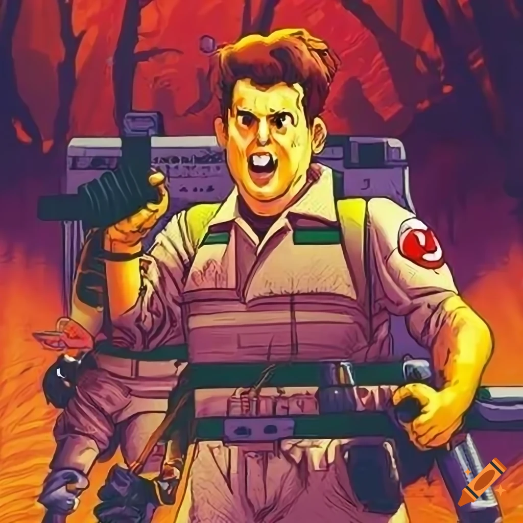 Cover art of Filmation Ghostbusters 1987 NES game on Craiyon