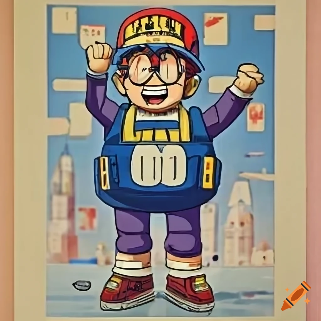Vintage-inspired propaganda poster featuring Arale Robot with a beer in ...