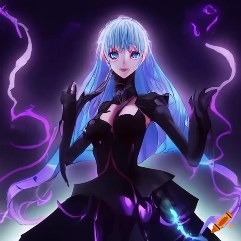Anime futuristic queen with a vengeful expression on Craiyon