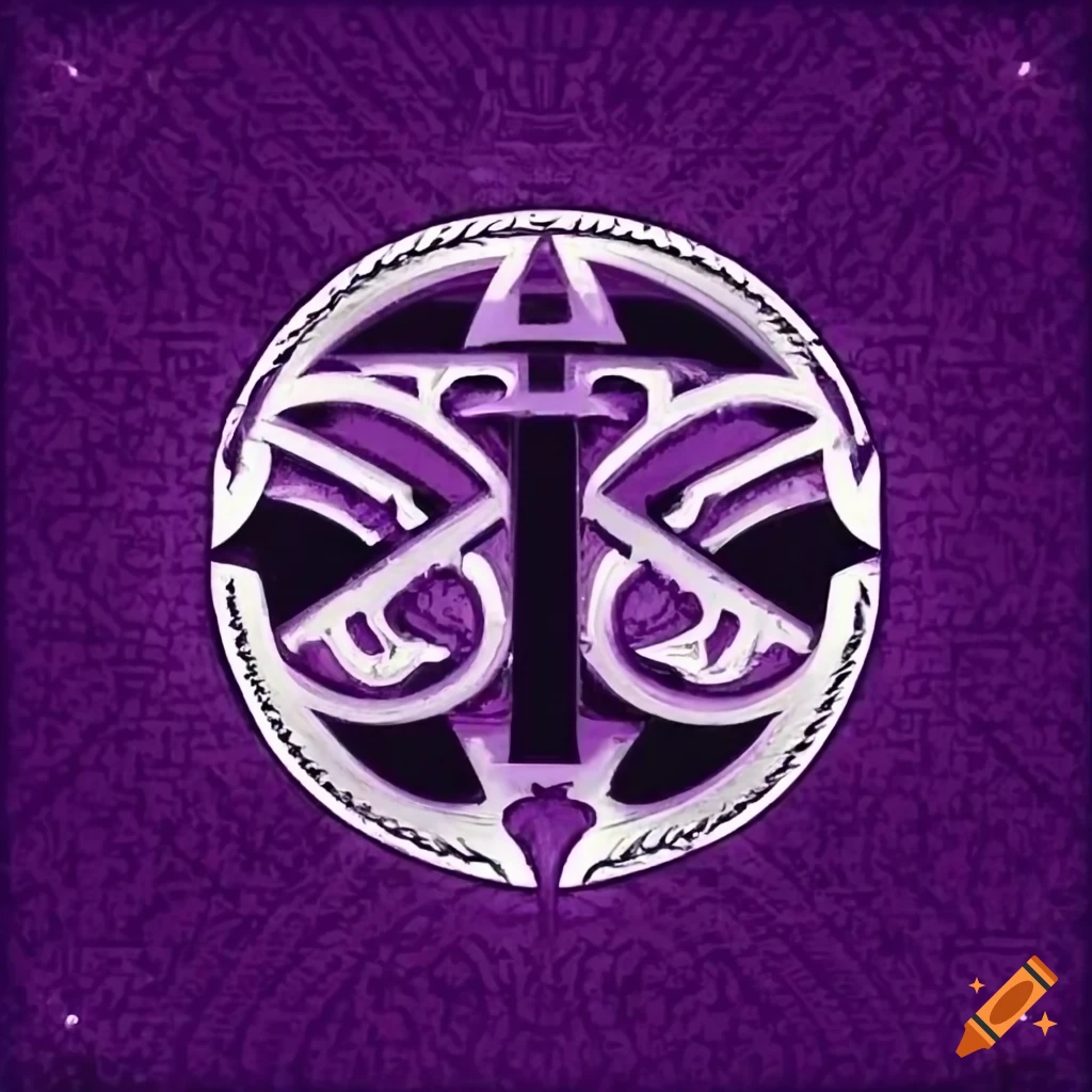 Purple alchemy symbol representing lust with hyenas symbolism on Craiyon