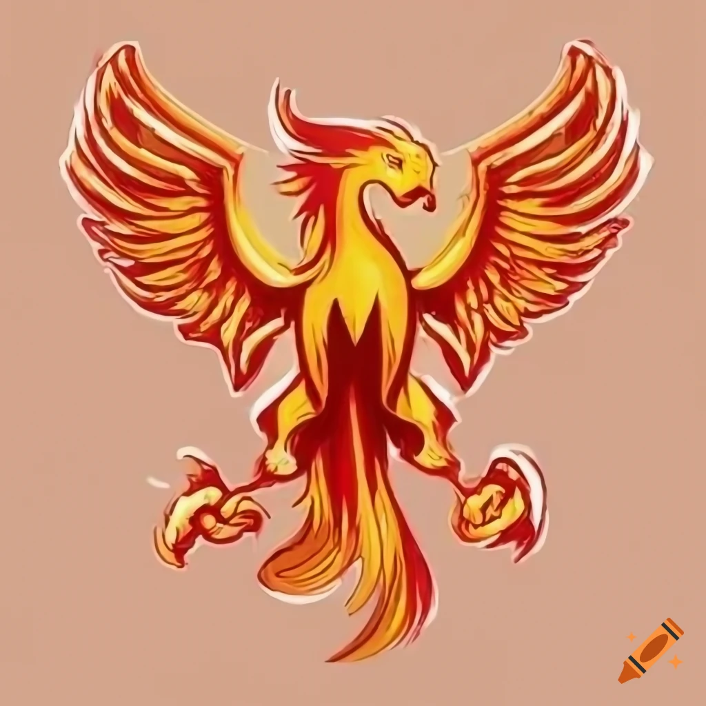 Two-headed phoenix school logo on Craiyon