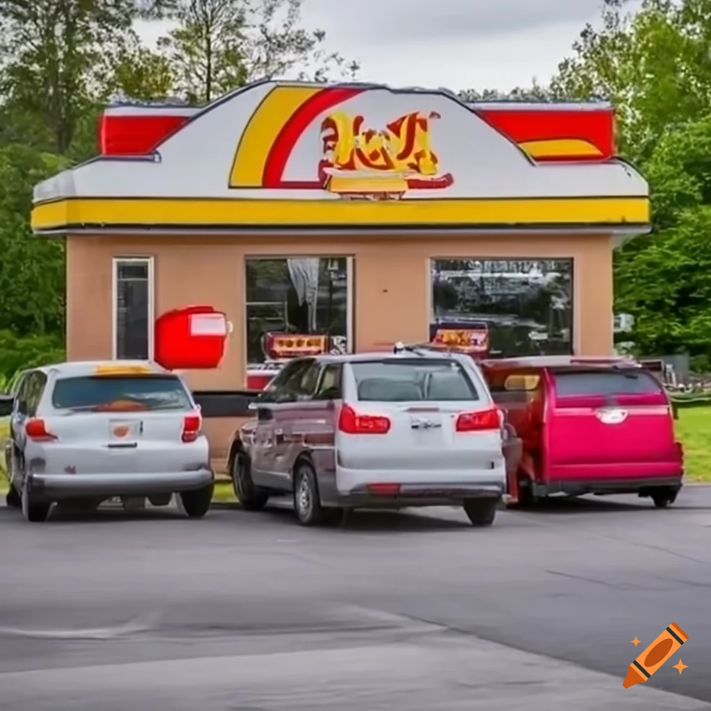 90s style fast food drive thru on Craiyon