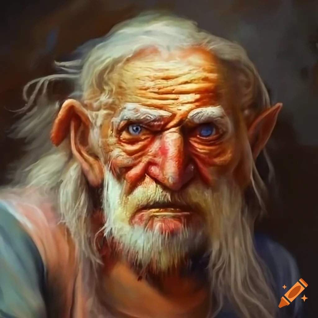 Old grizzled elven sailor in a realistic setting on Craiyon
